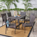 Cain Outdoor Transitional 7-Piece Multi-Brown Wicker Dining Set – GDFStudio