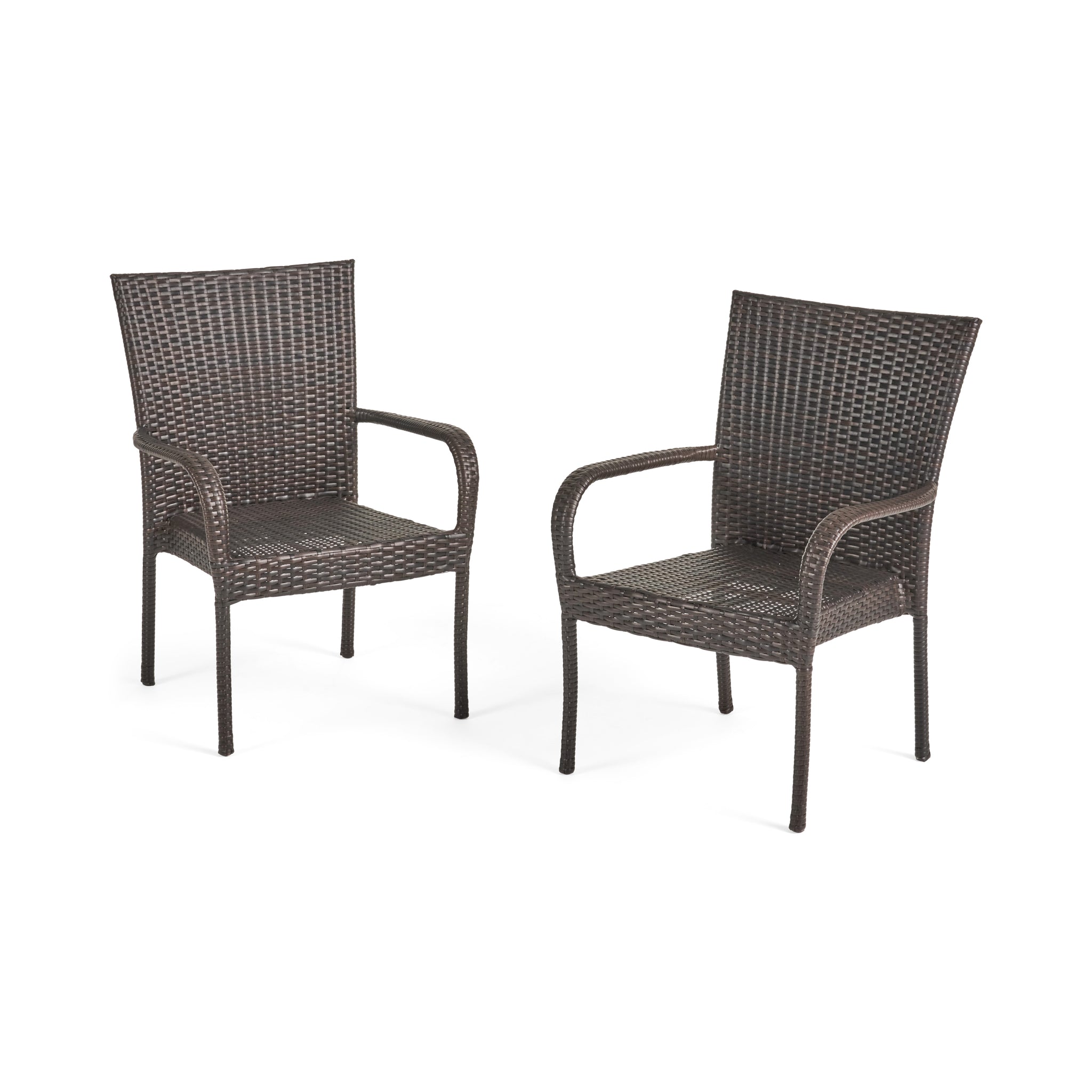 Ferndale Outdoor Contemporary Wicker Stacking Chairs – GDFStudio
