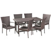 Cain Outdoor Transitional 7-Piece Multi-Brown Wicker Dining Set – GDFStudio