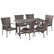 Cain Outdoor Transitional 7-Piece Multi-Brown Wicker Dining Set – GDFStudio