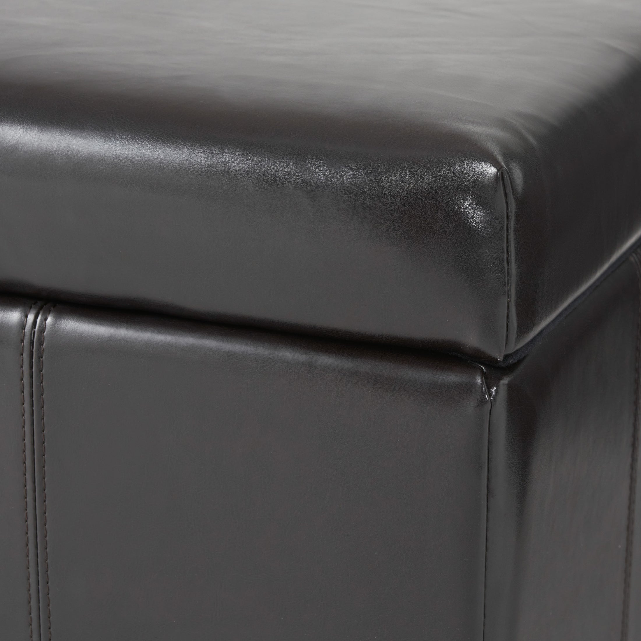 Berkeley Espresso Leather Storage Ottoman Coffee Table – GDFStudio