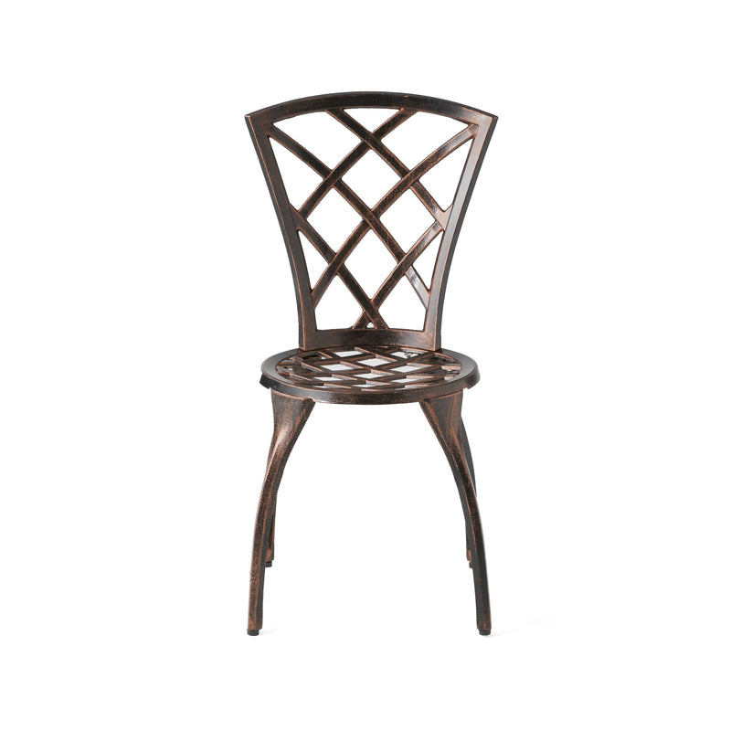 Glenbrook Traditional Outdoor Copper Cast Aluminum Bistro Set with Umb ...