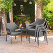 Melisandre Outdoor Grey Wicker Stacking Chairs (Set of 4) – GDFStudio