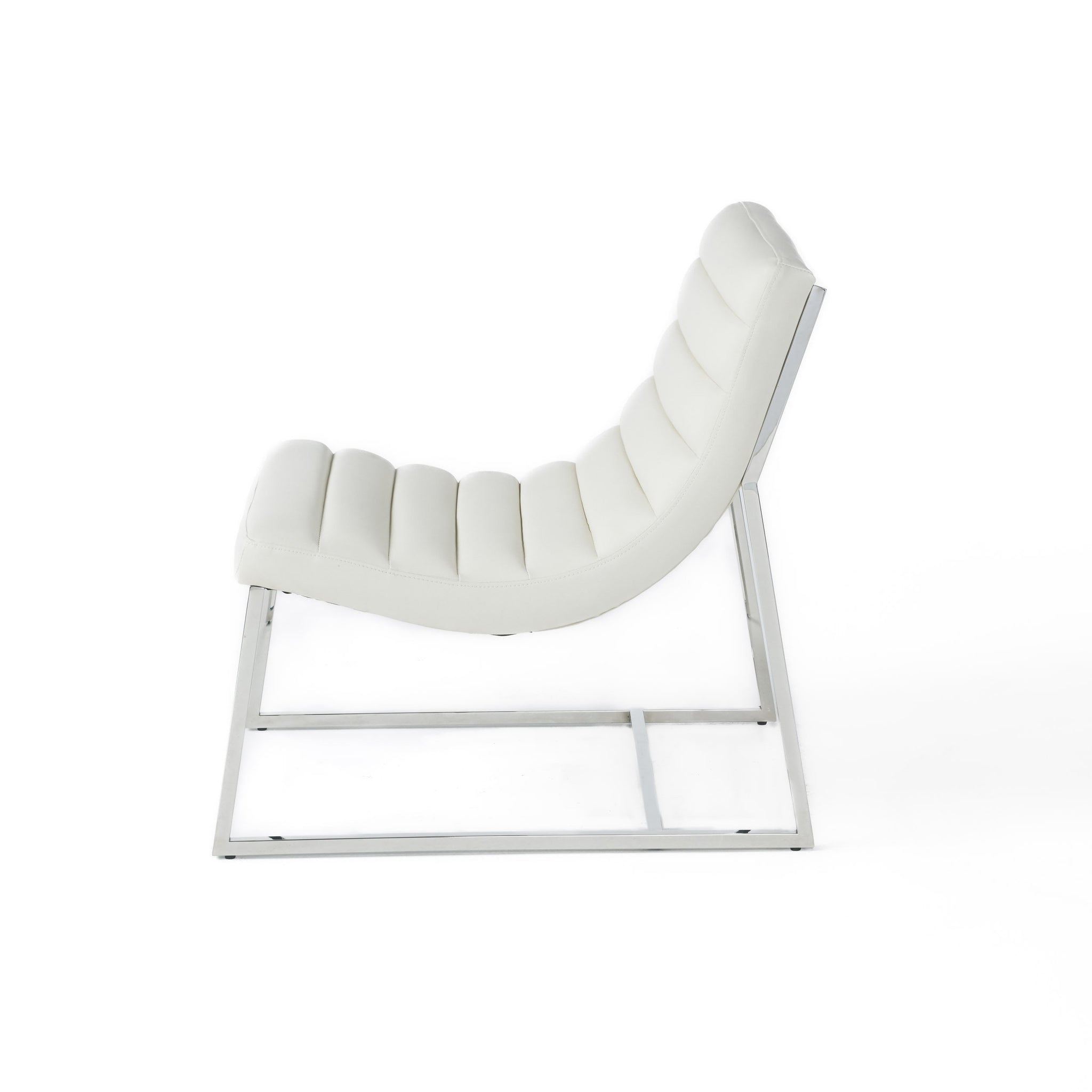 Kingsbury White Leather Lounge Accent Chair – GDFStudio