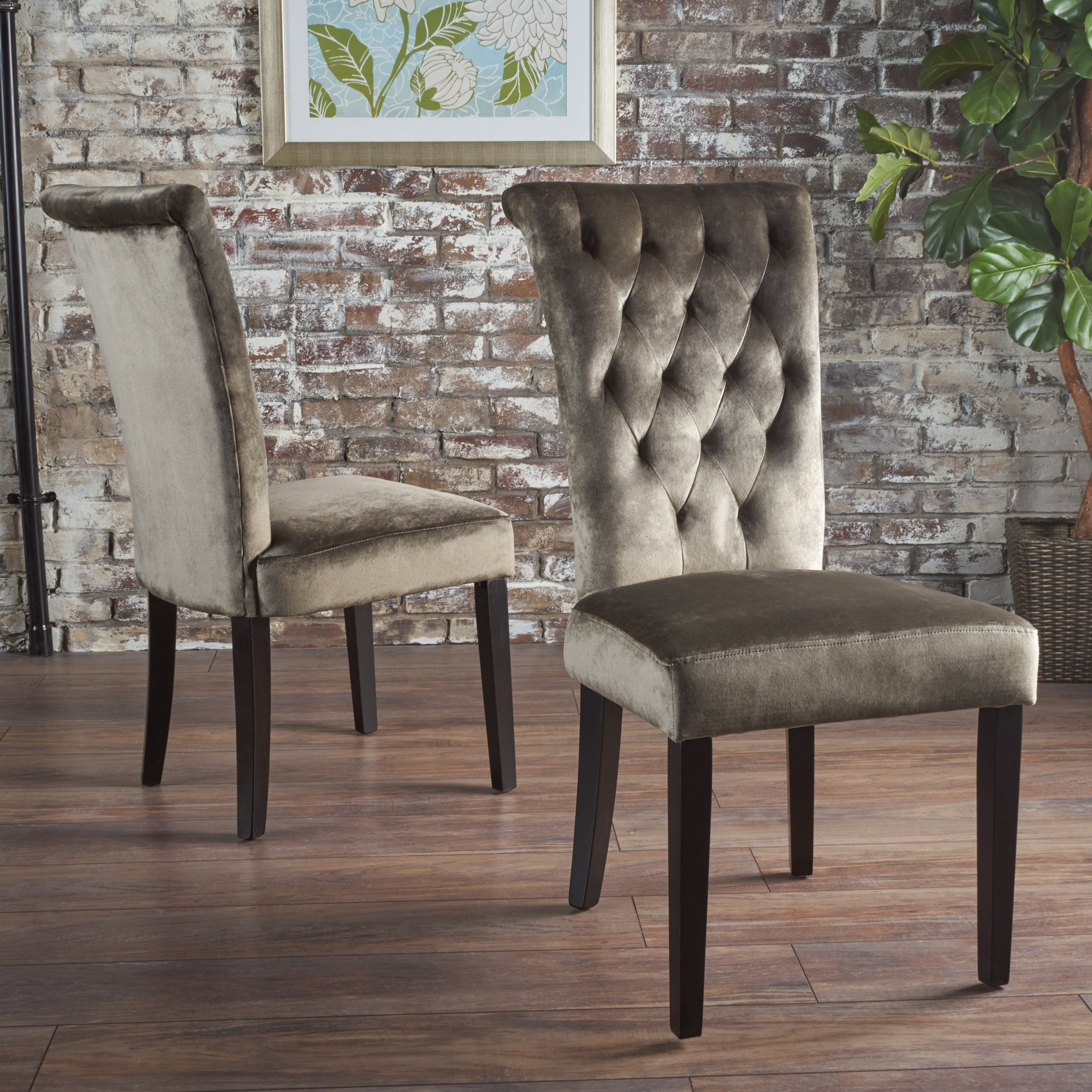 Venus Tufted New Velvet Dining Chair - Set of 2 – GDFStudio