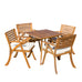 Deandra Outdoor 5-piece Wood Dining Set with Cushions – GDFStudio