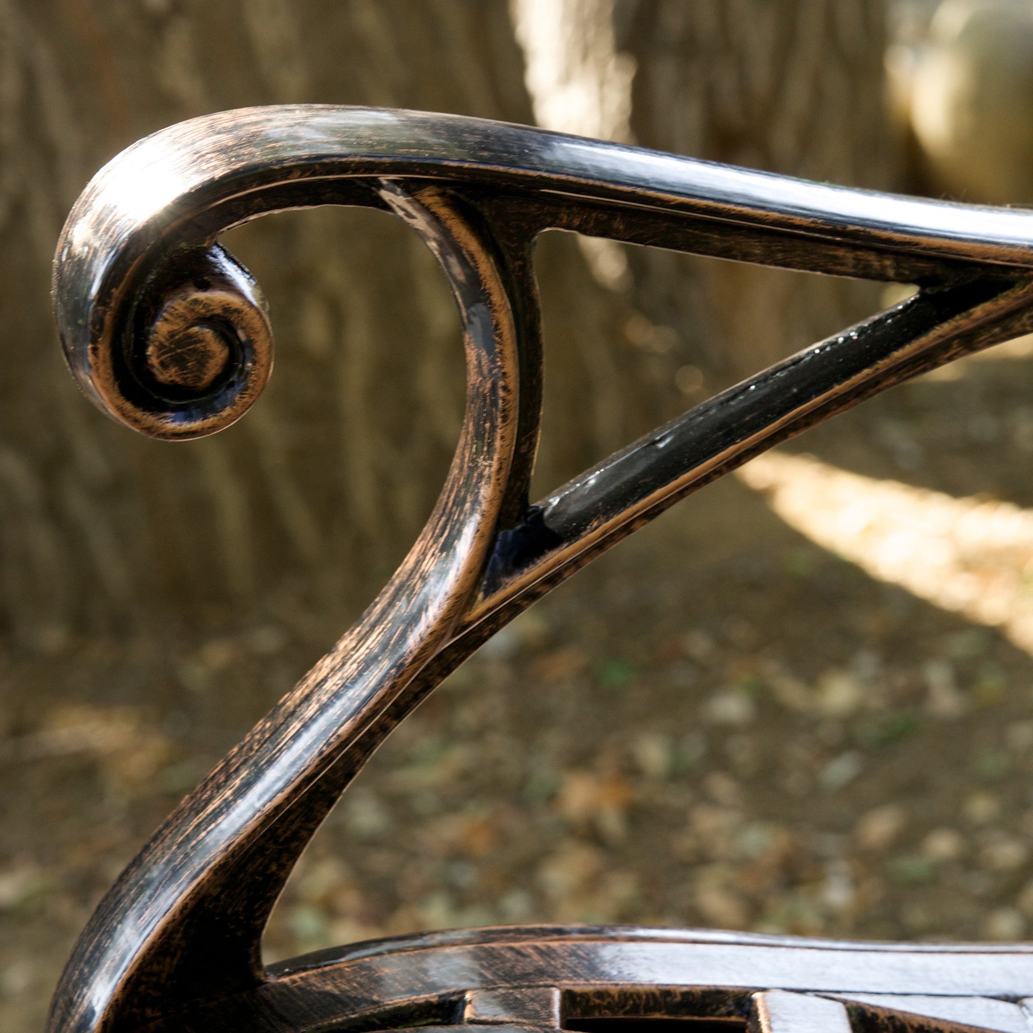 Casablanca Outdoor Copper Cast Aluminum Bench – GDFStudio