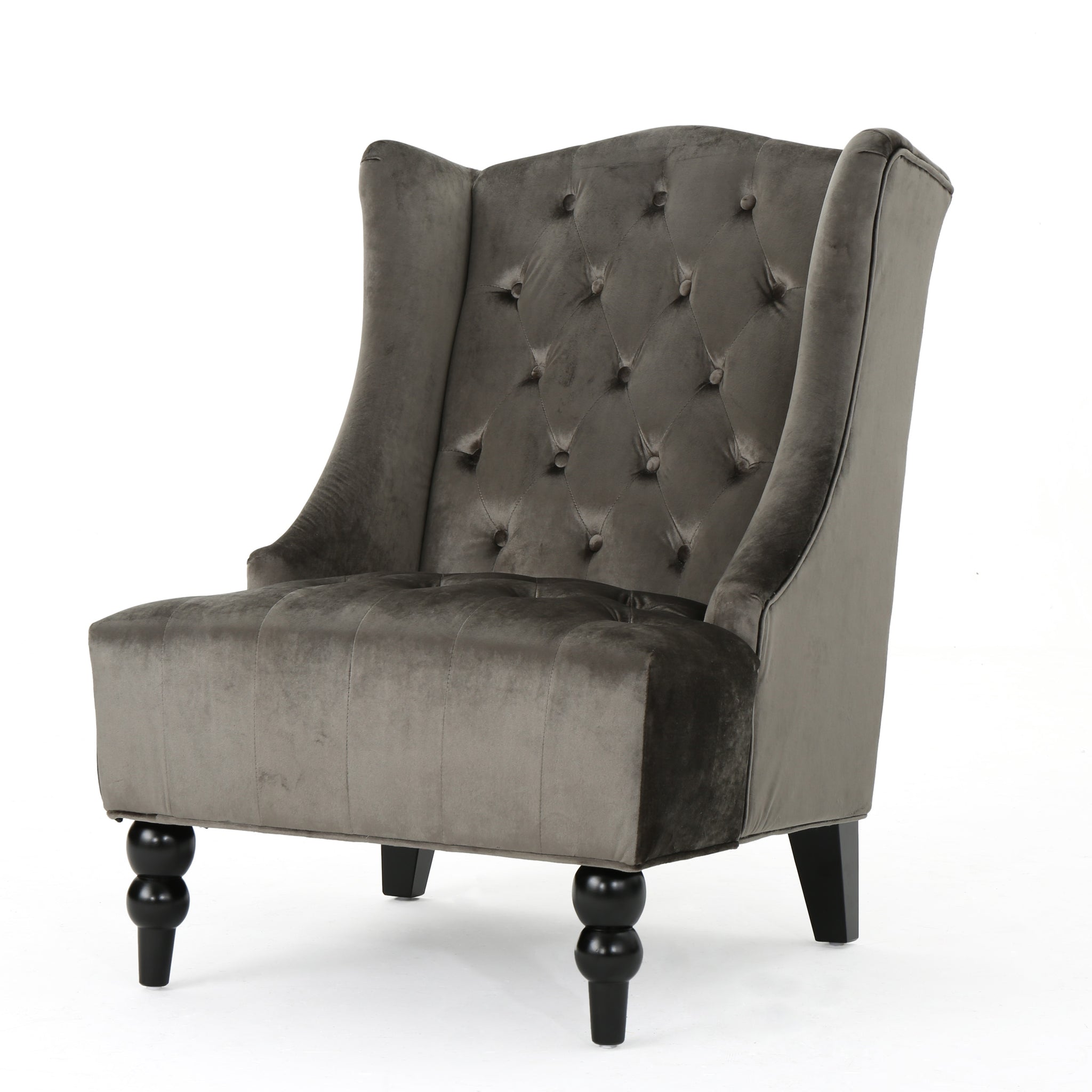 Talisa Winged High-Back Tufted New Velvet Club Chair – GDFStudio