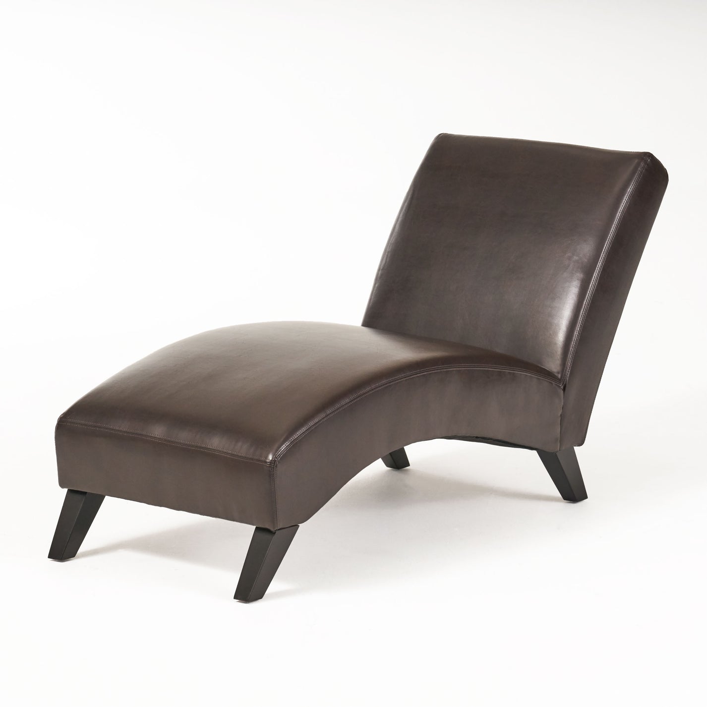 Cleveland Brown Leather Chaise Lounge Chair – GDFStudio