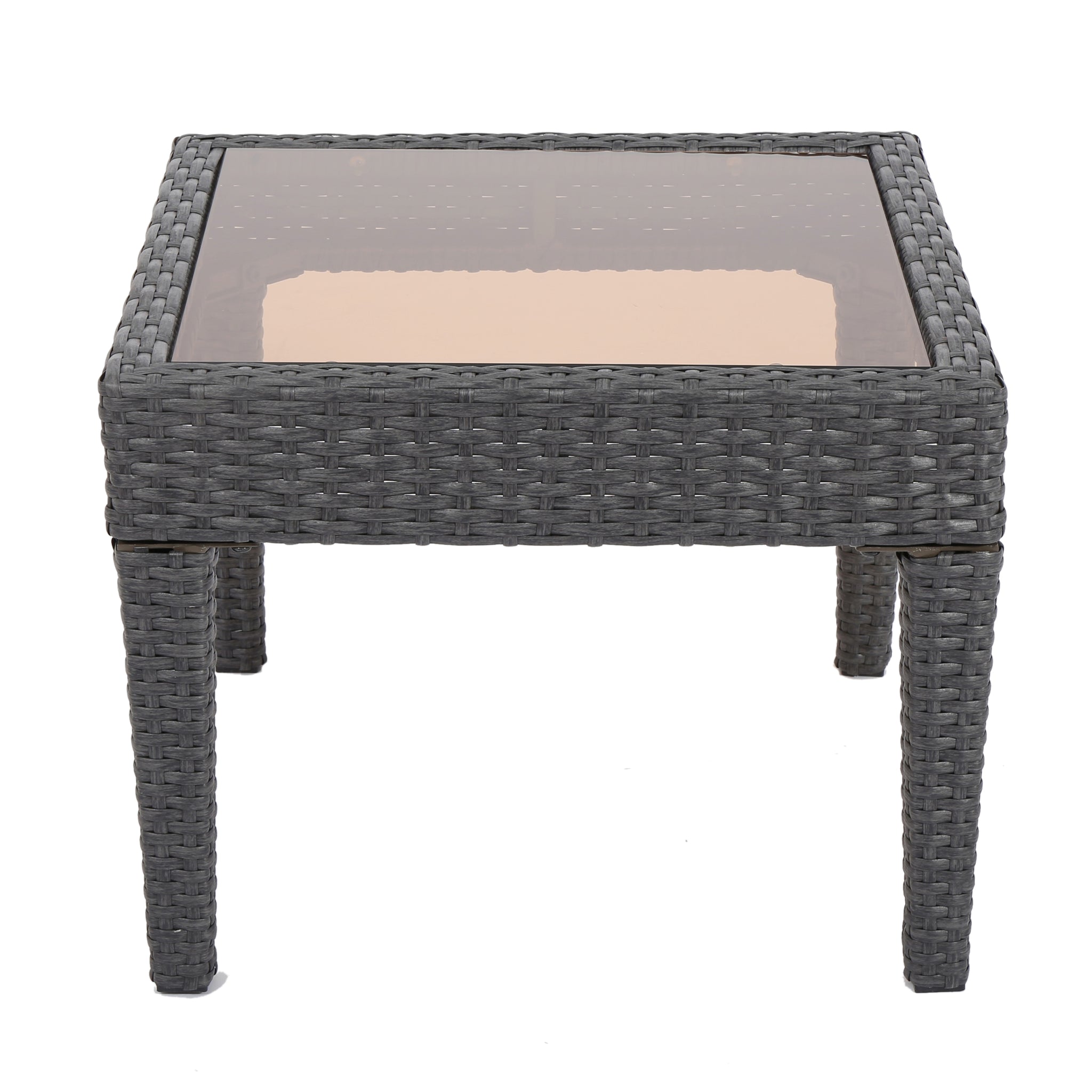 Jermaine Outdoor Grey Wicker Side Table – GDFStudio