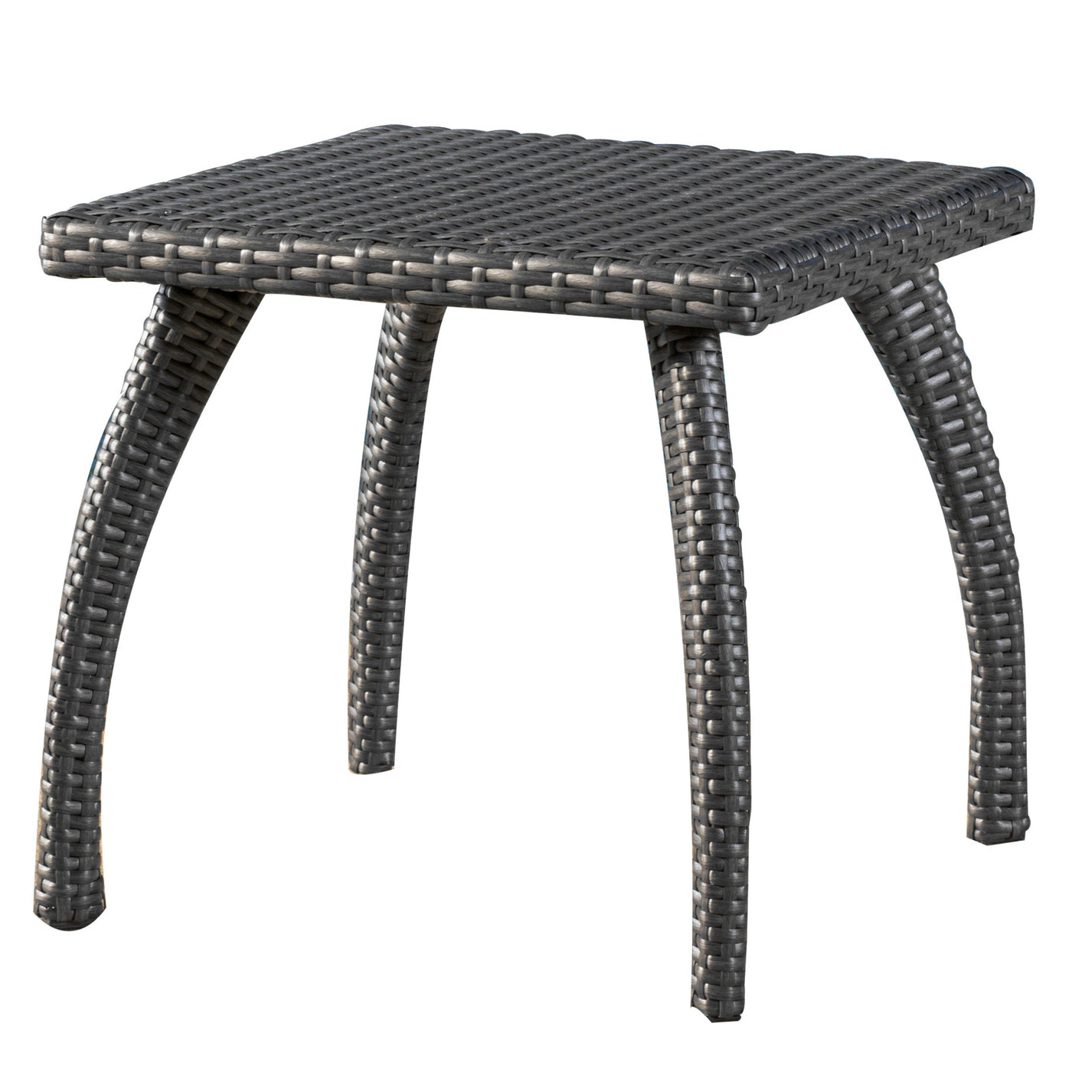 Woodridge Outdoor Grey Wicker Side Table – GDFStudio