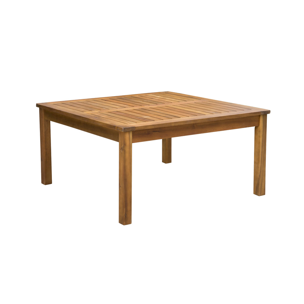 Capri Outdoor Teak Fnished Acacia Wood Coffee Table – GDFStudio