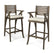 Joye Outdoor Acacia Wood Barstool (Set of 2), Grey with Cream Cushion ...