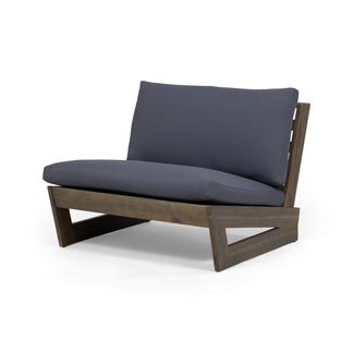 Emma Outdoor Acacia Wood Club Chair with Cushions – GDFStudio
