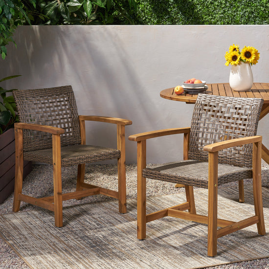 Levant Outdoor Acacia Wood Dining Chair (Set of 2) – GDFStudio