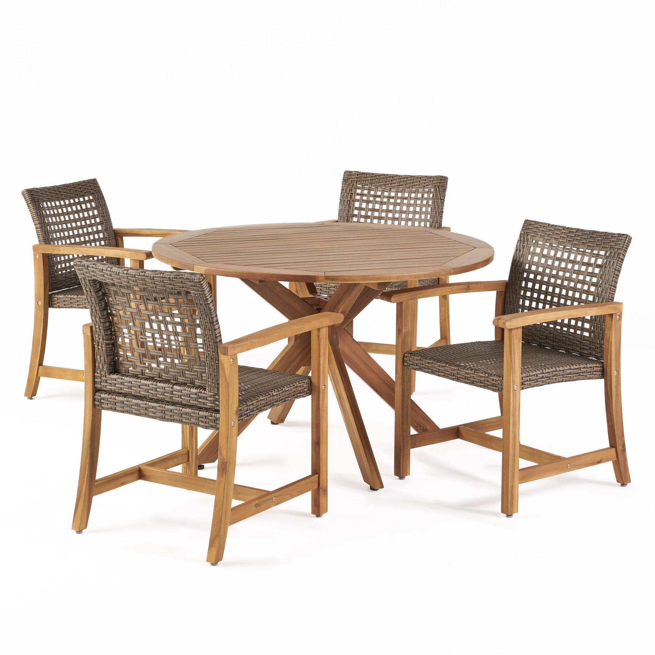 Pixie Outdoor 4 Seater Acacia Wood Dining Set – GDFStudio