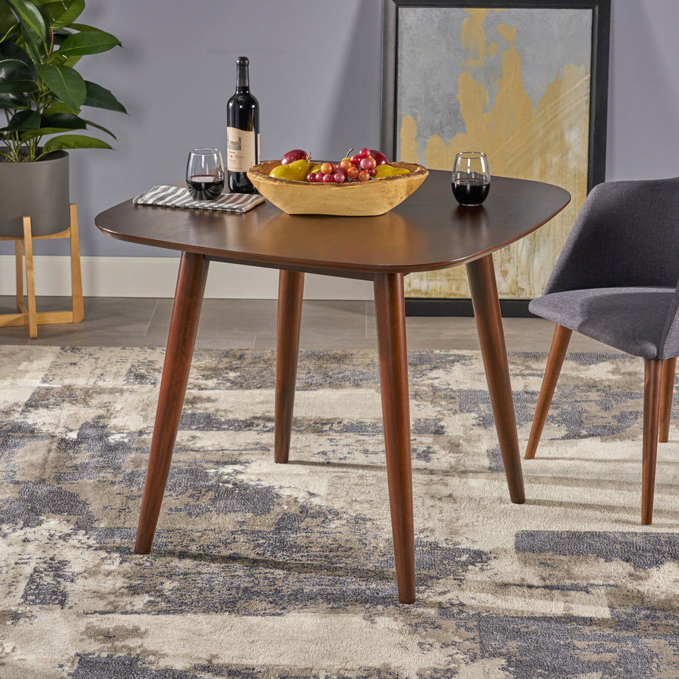 Bass Mid Century Modern Square Faux Wood Dining Table – GDFStudio