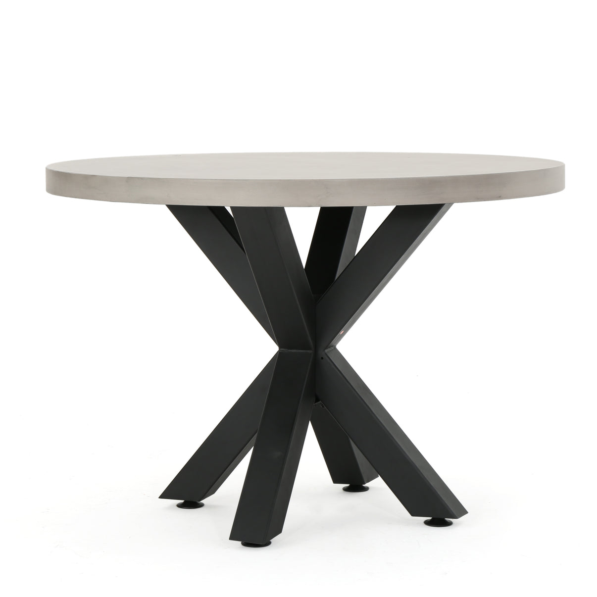Caprice Modern Lightweight Concrete Circular Dining Table with Cross B ...