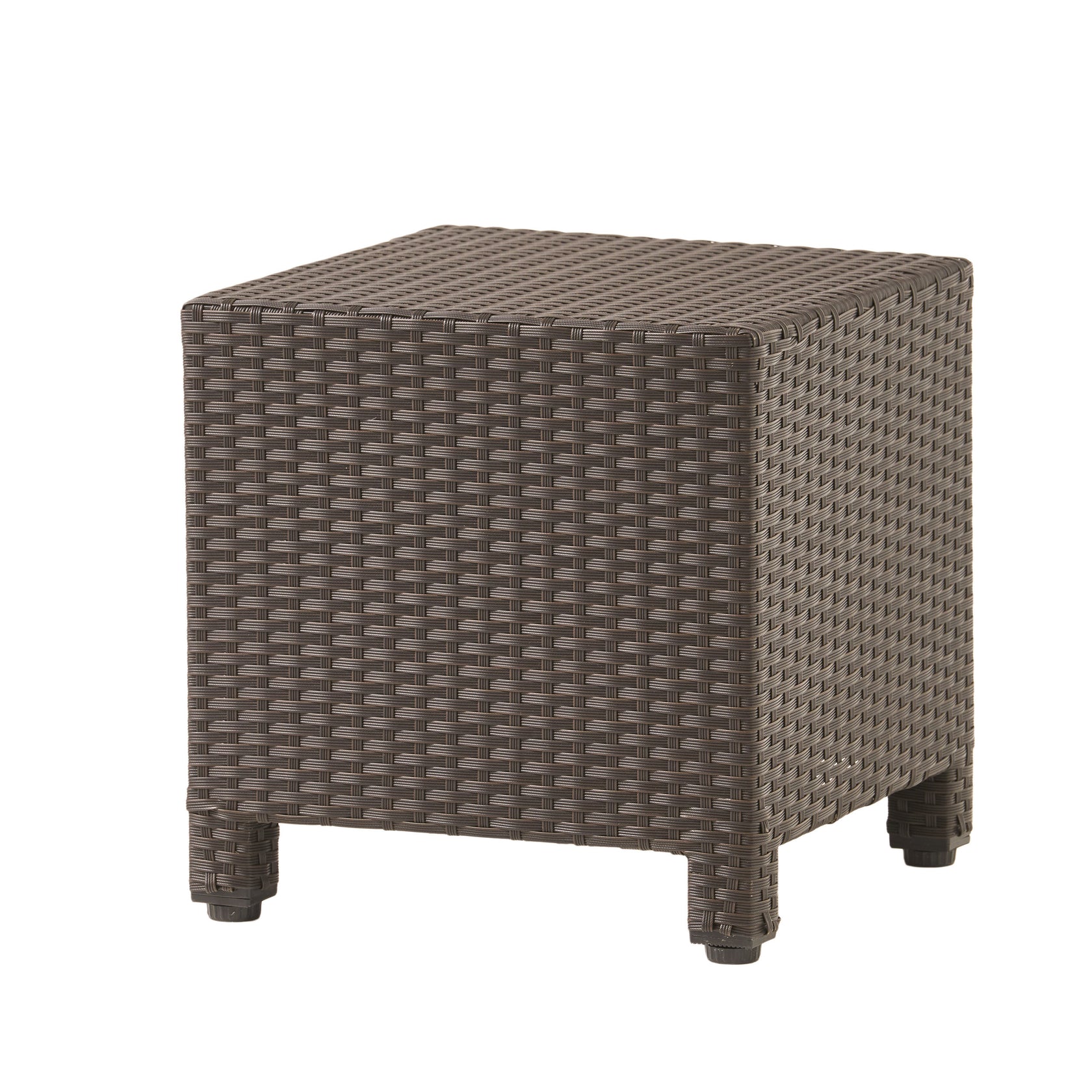 Pueblo Outdoor Wicker Accent Side Table – GDFStudio