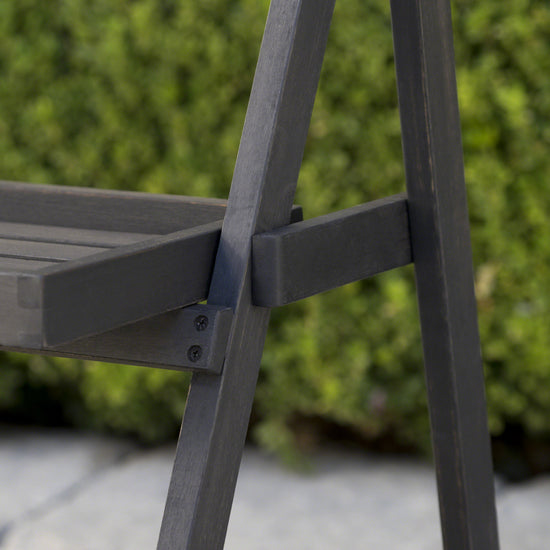 Mesbin Outdoor Dark Grey Acacia Wood Plant Stand (Set of 2) – GDFStudio