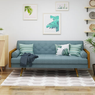 Aidan Mid Century Modern Tufted Fabric Sofa – GDFStudio