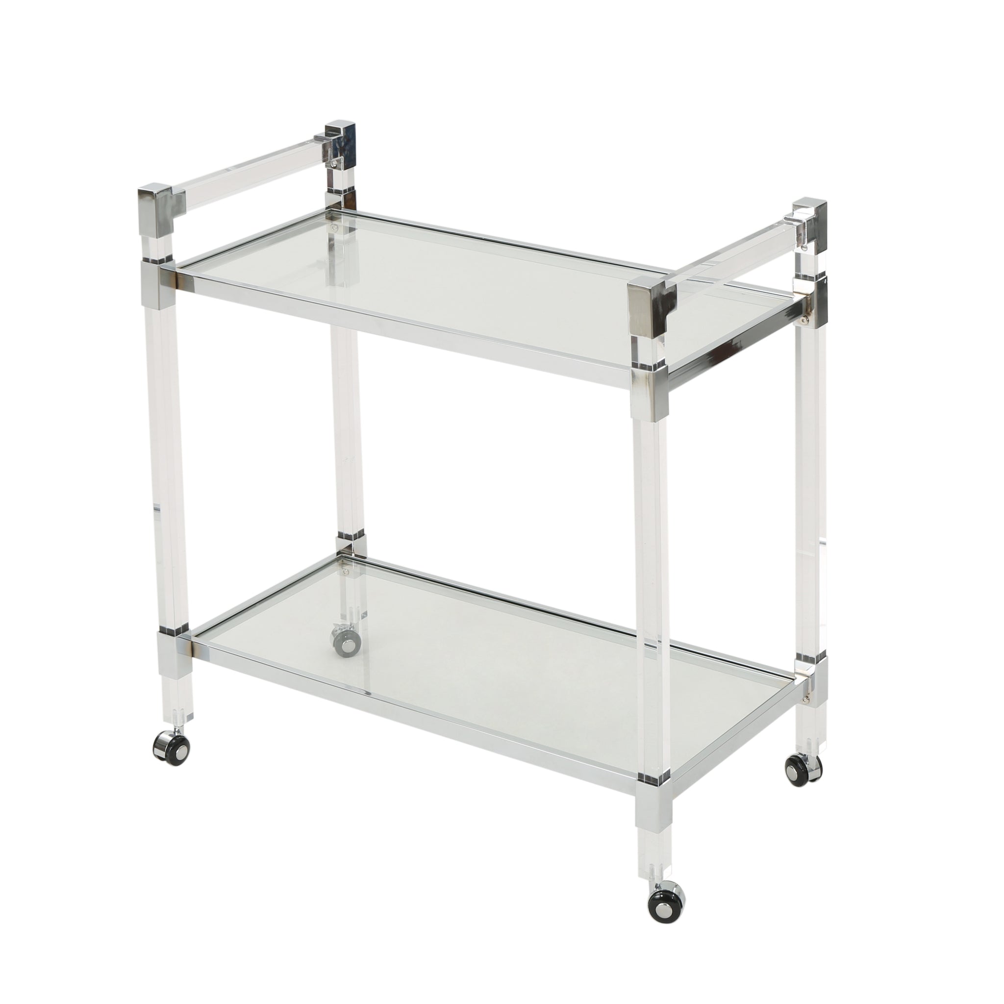 Hilary Modern Glass Bar Trolley – GDFStudio