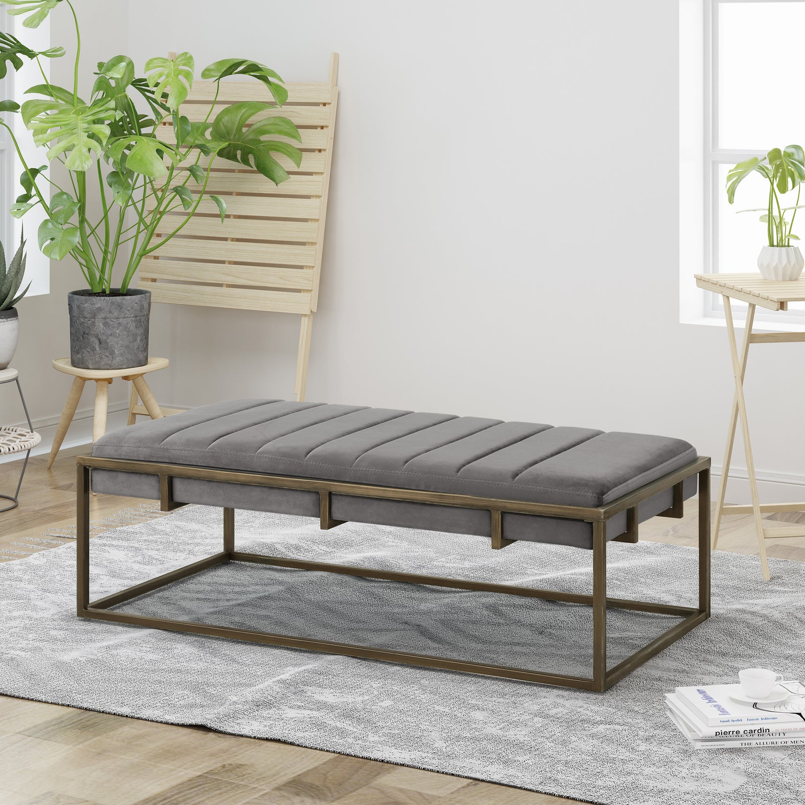 Vassy Modern Velvet Ottoman Bench – GDFStudio