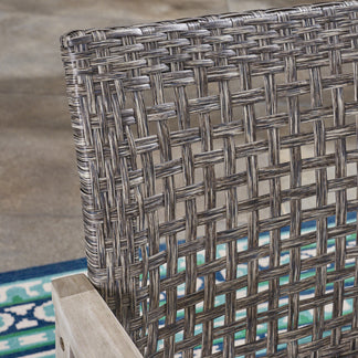 Viola Outdoor Wood and Wicker Club Chairs – GDFStudio