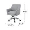 Morgan Mid Century Modern Fabric Home Office Chair with Chrome Base ...