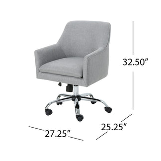 Morgan Mid Century Modern Fabric Home Office Chair with Chrome Base ...