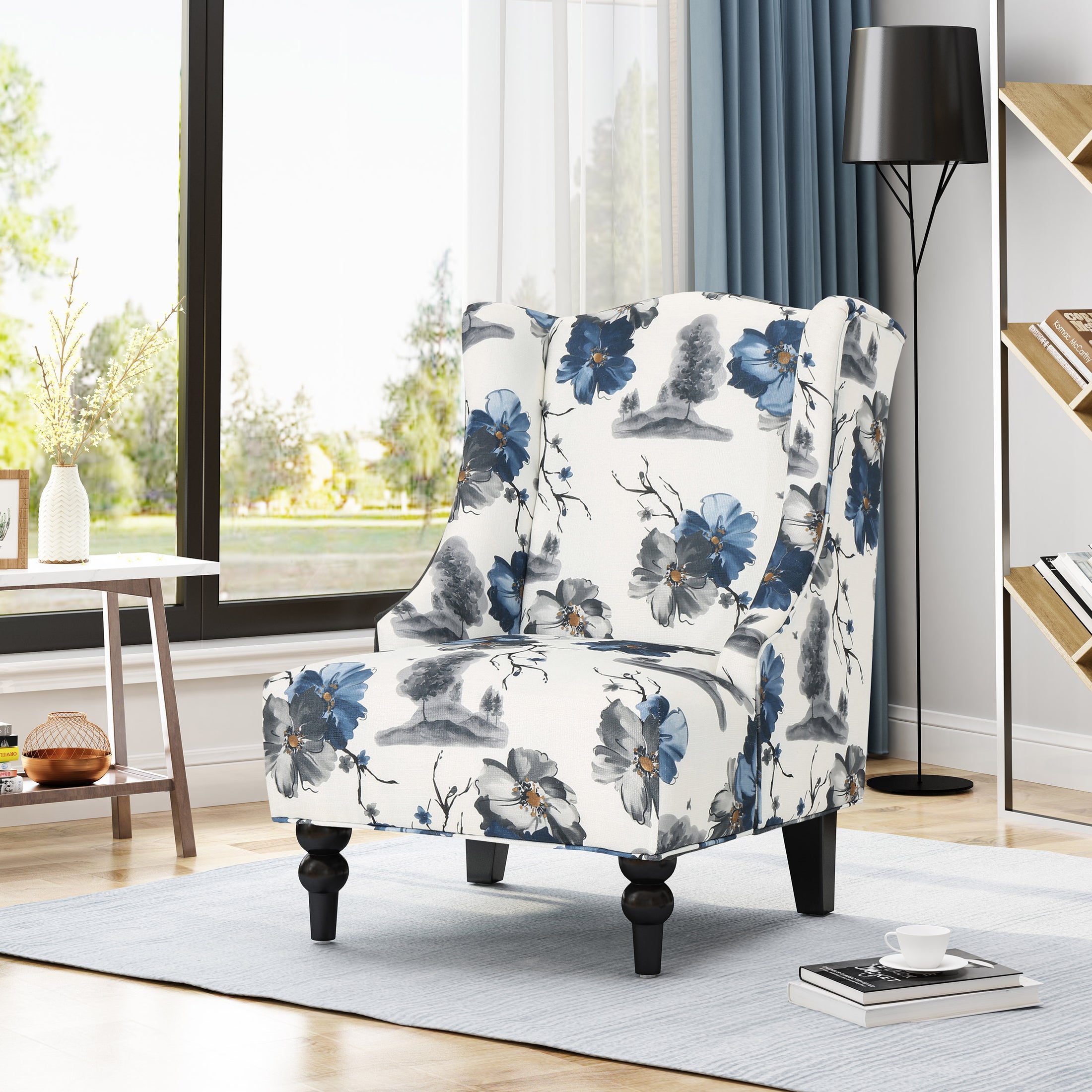 Alonso Wingback Fabric Club Chair – GDFStudio