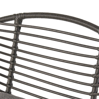 Isabel Outdoor Faux Wicker 2 Seater Chat Set with Tempered Glass Table – GDFStudio