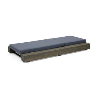Ursula Outdoor Acacia Wood Chaise Lounge and Cushion Sets (Set of 2 ...