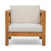 Indira Outdoor Acacia Wood Club Chair with Cushion – GDFStudio