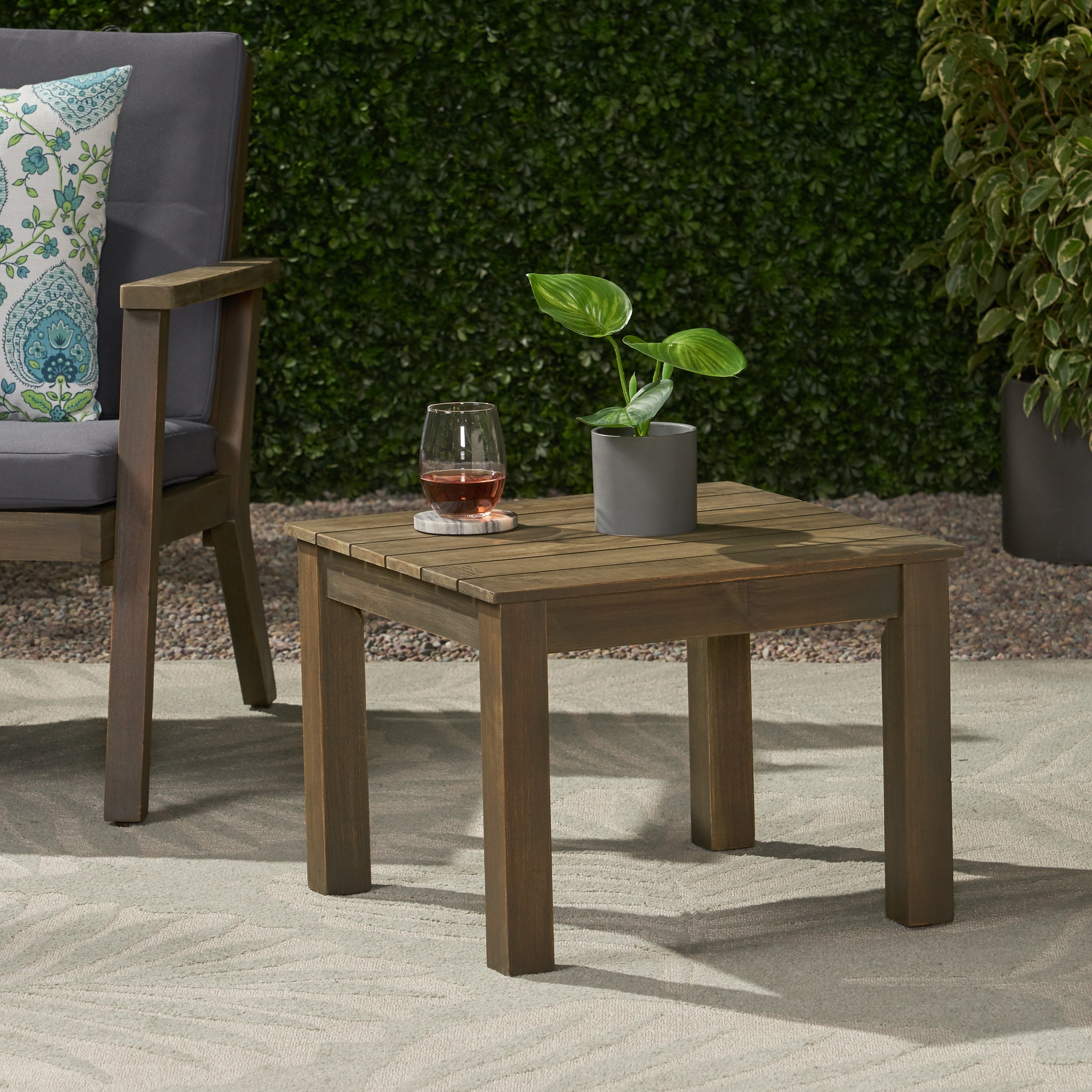 Avacyn Outdoor Mid-Century Modern End Table – GDFStudio