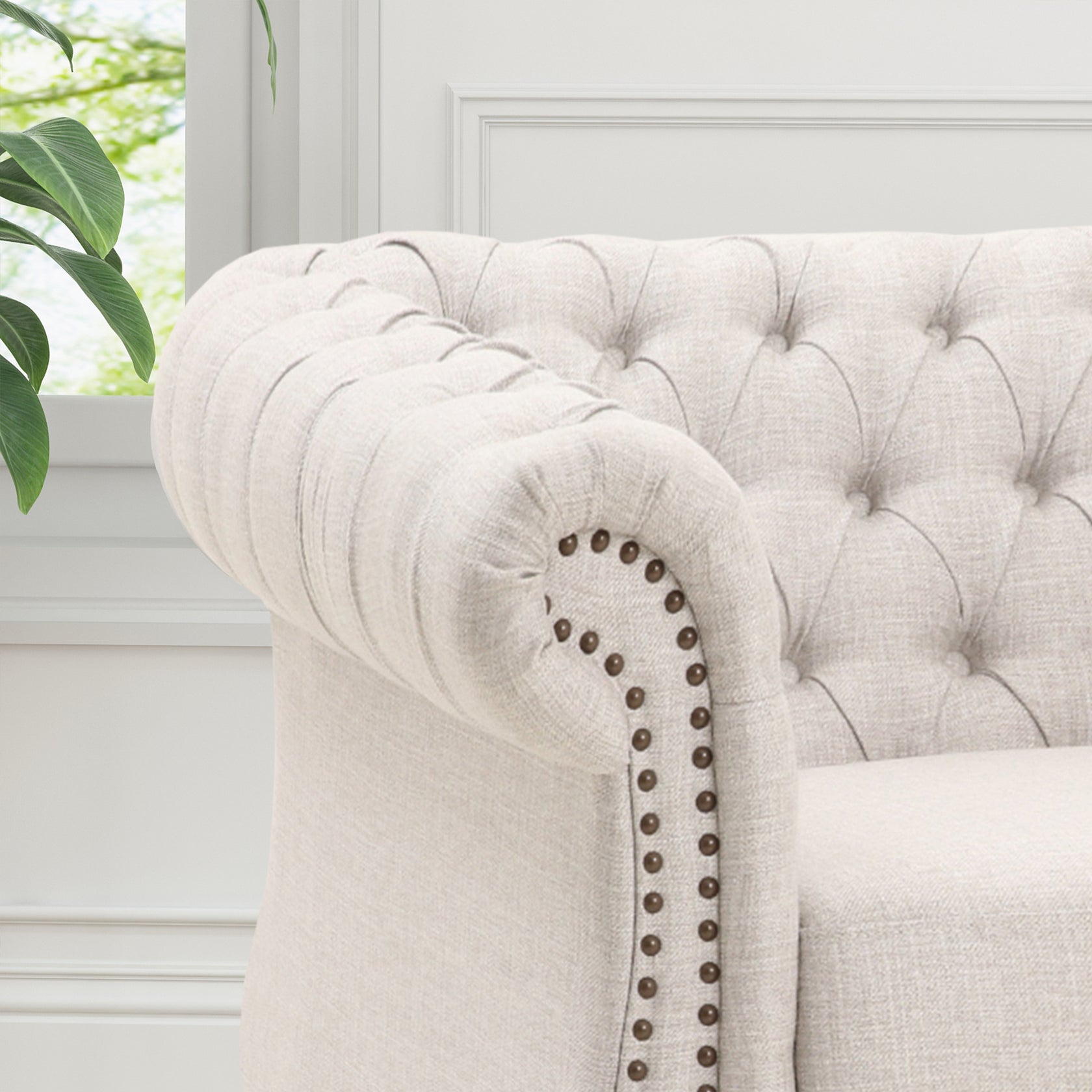 Galilea Chesterfield Fabric Club Chair – GDFStudio