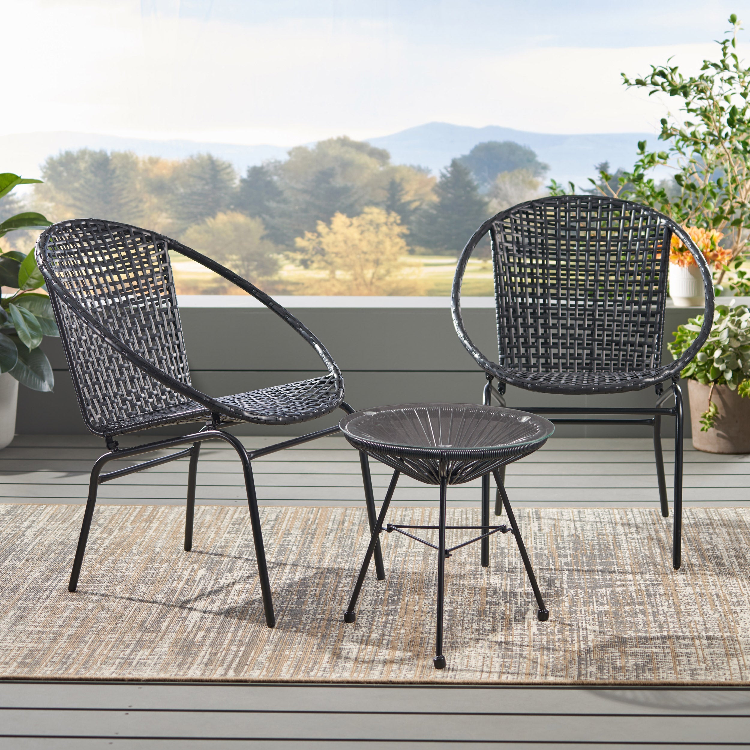Rattan two seater set store