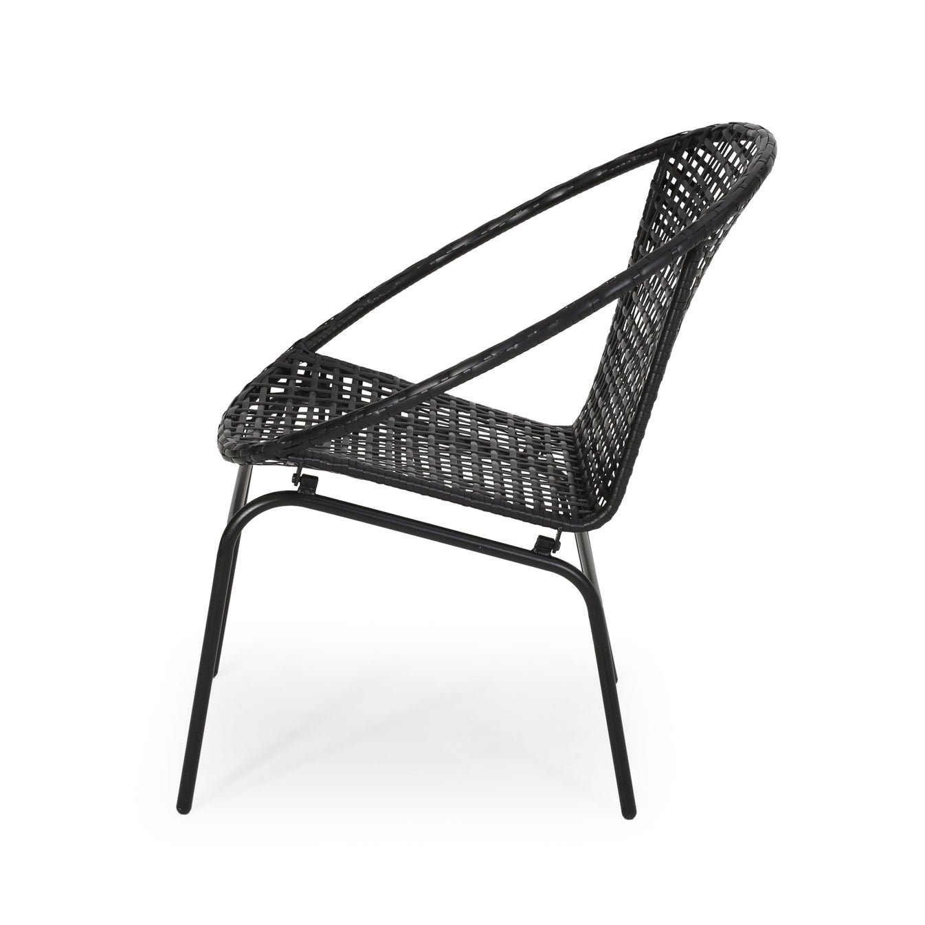 German Outdoor Modern Faux Rattan Club Chair (Set of 2) – GDFStudio