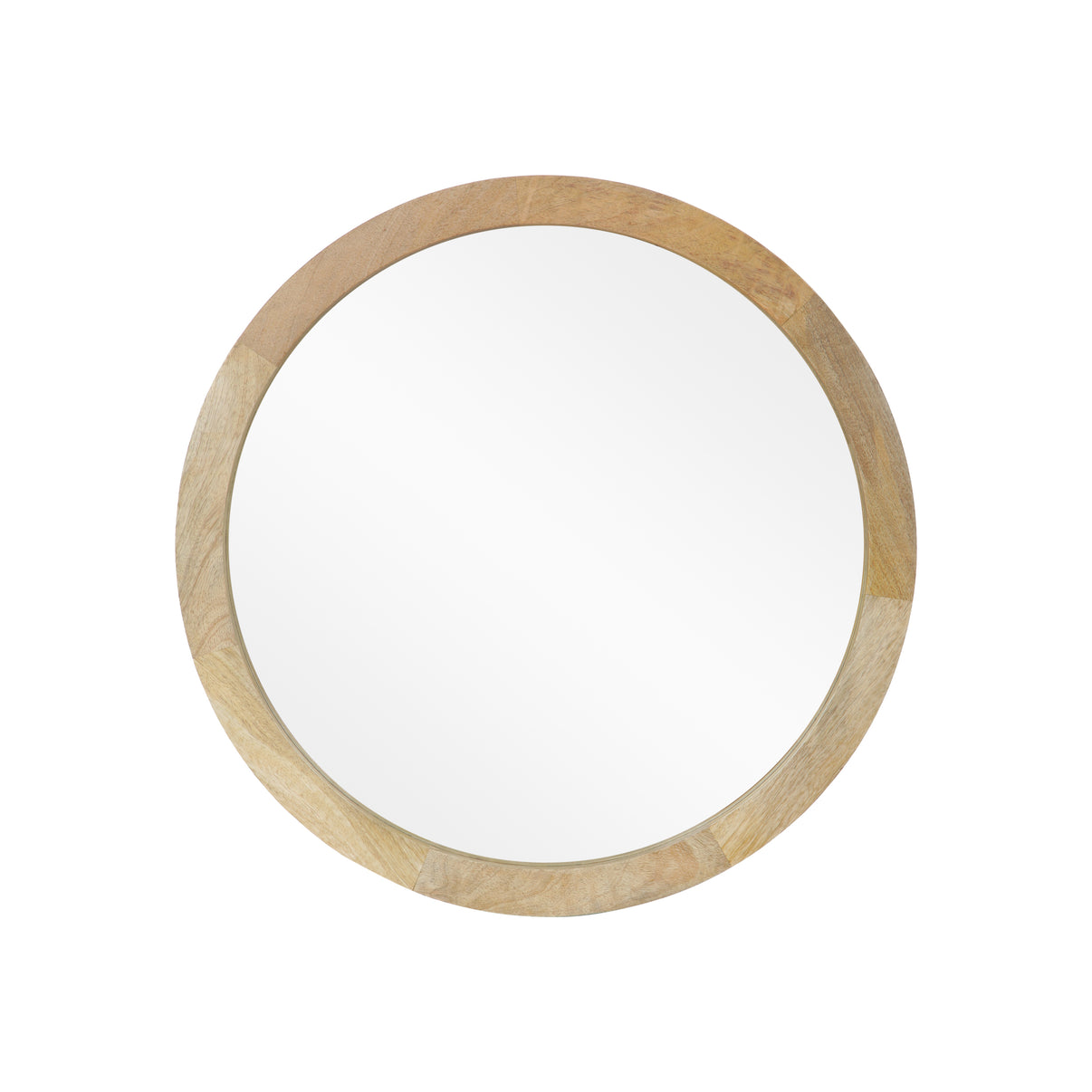 Heather Modern Round Mirror with Mango Wood Frame – GDFStudio