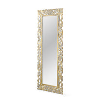 Sarah Traditional Standing Mirror with Floral Carved Frame – GDFStudio