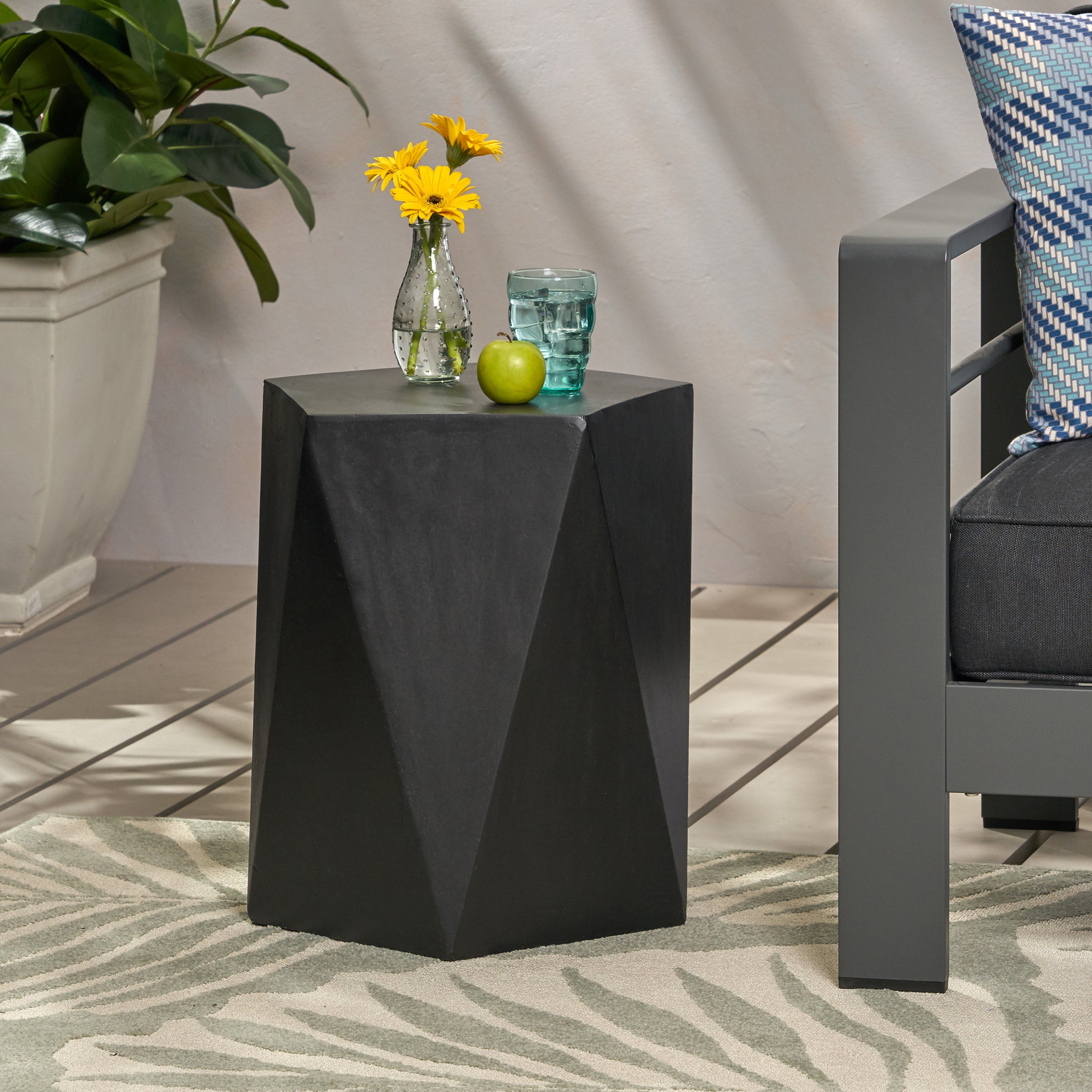 Dunn Outdoor Modern Side Table – GDFStudio