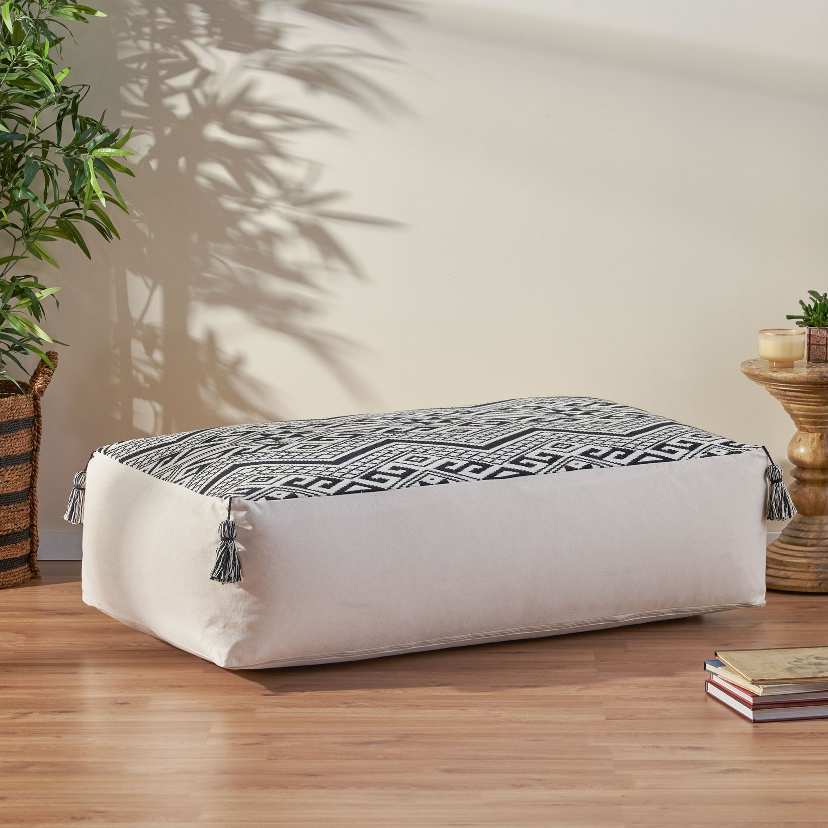 Leilana Boho Rectangular Bean Bag Ottoman – GDFStudio