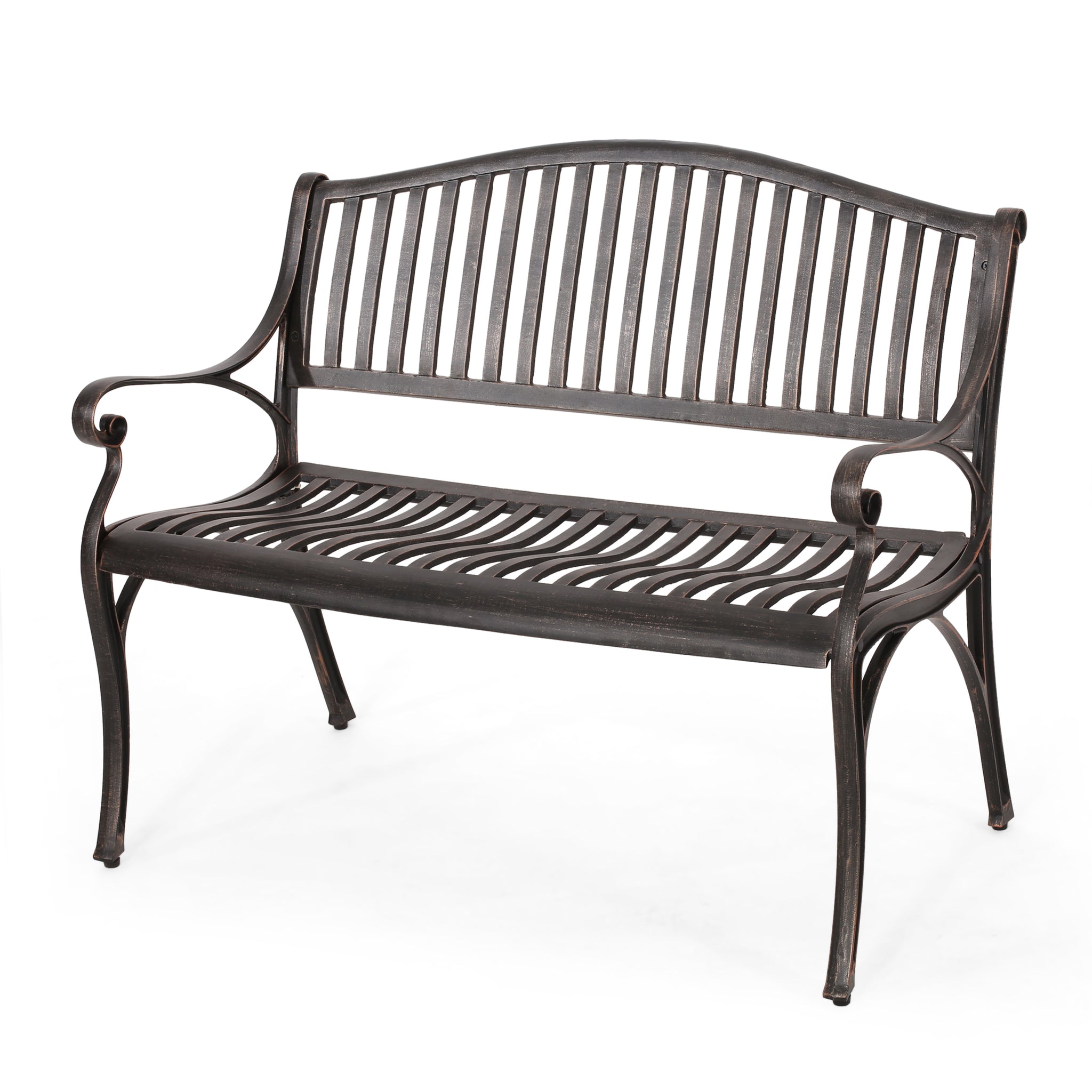 Stassi Outdoor Traditional Cast Aluminum Bench – GDFStudio