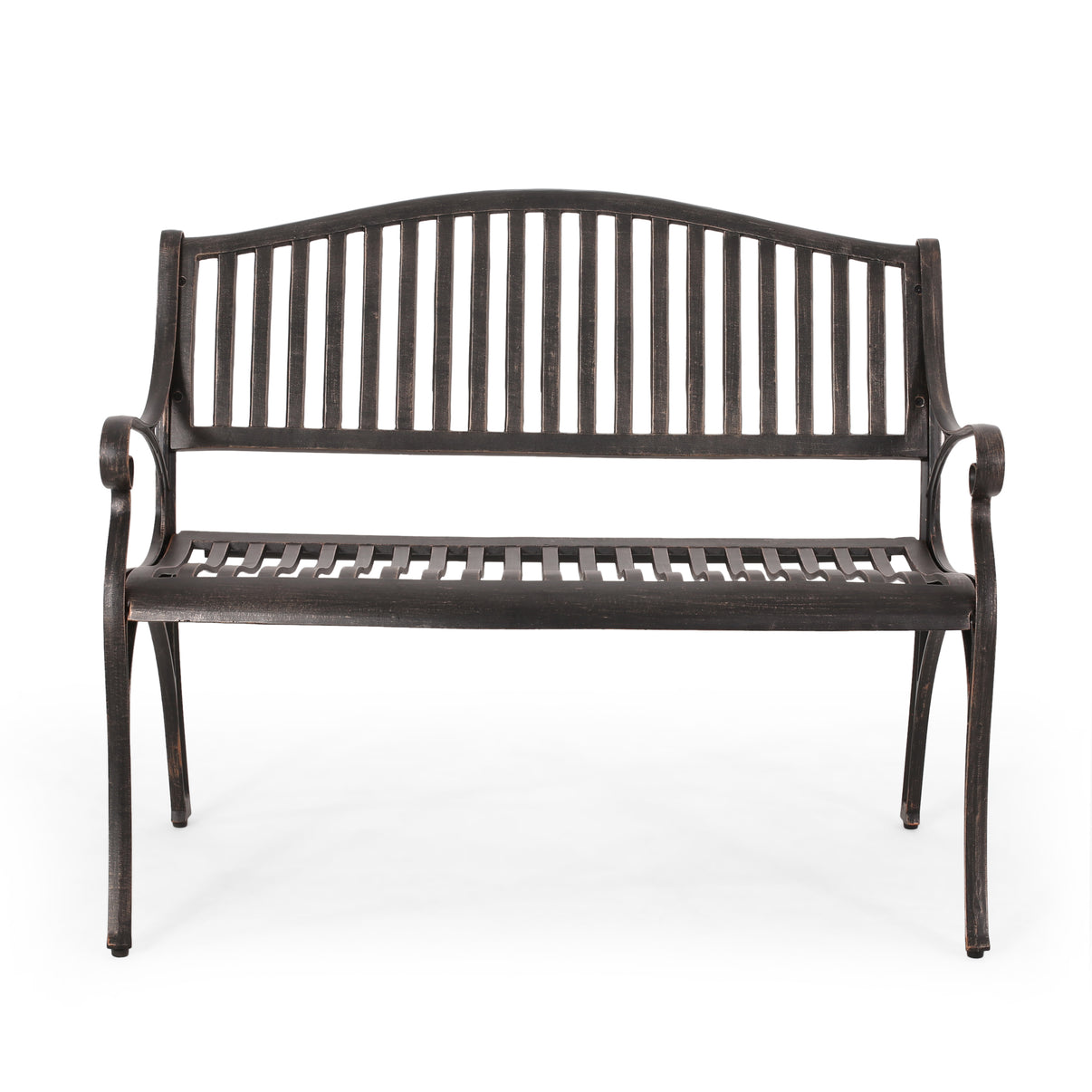 Stassi Outdoor Traditional Cast Aluminum Bench – GDFStudio