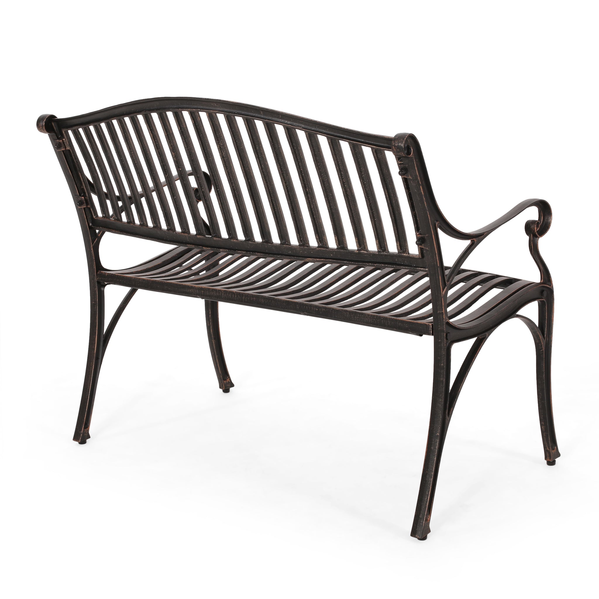 Stassi Outdoor Traditional Cast Aluminum Bench – GDFStudio
