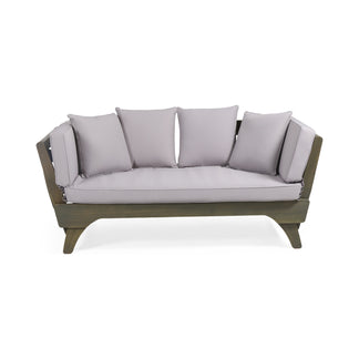 Oceanna Outdoor Acacia Wood and Rope Expandable Daybed with Cushions ...