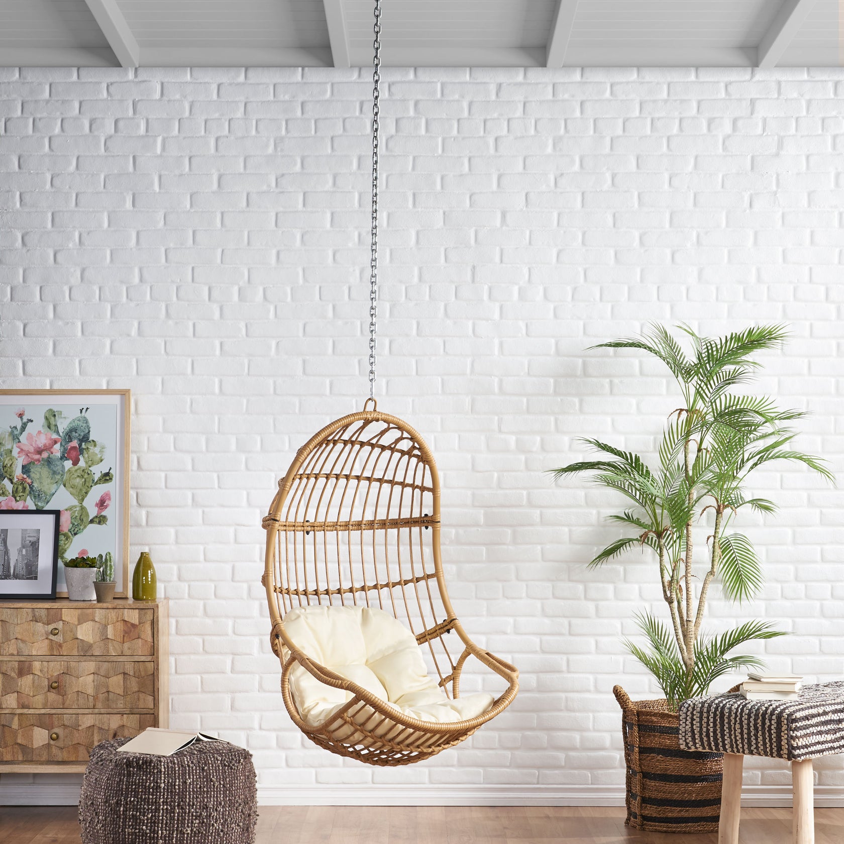 Ottawa Outdoor Wicker Hanging Nest Chair (No Stand) – GDFStudio