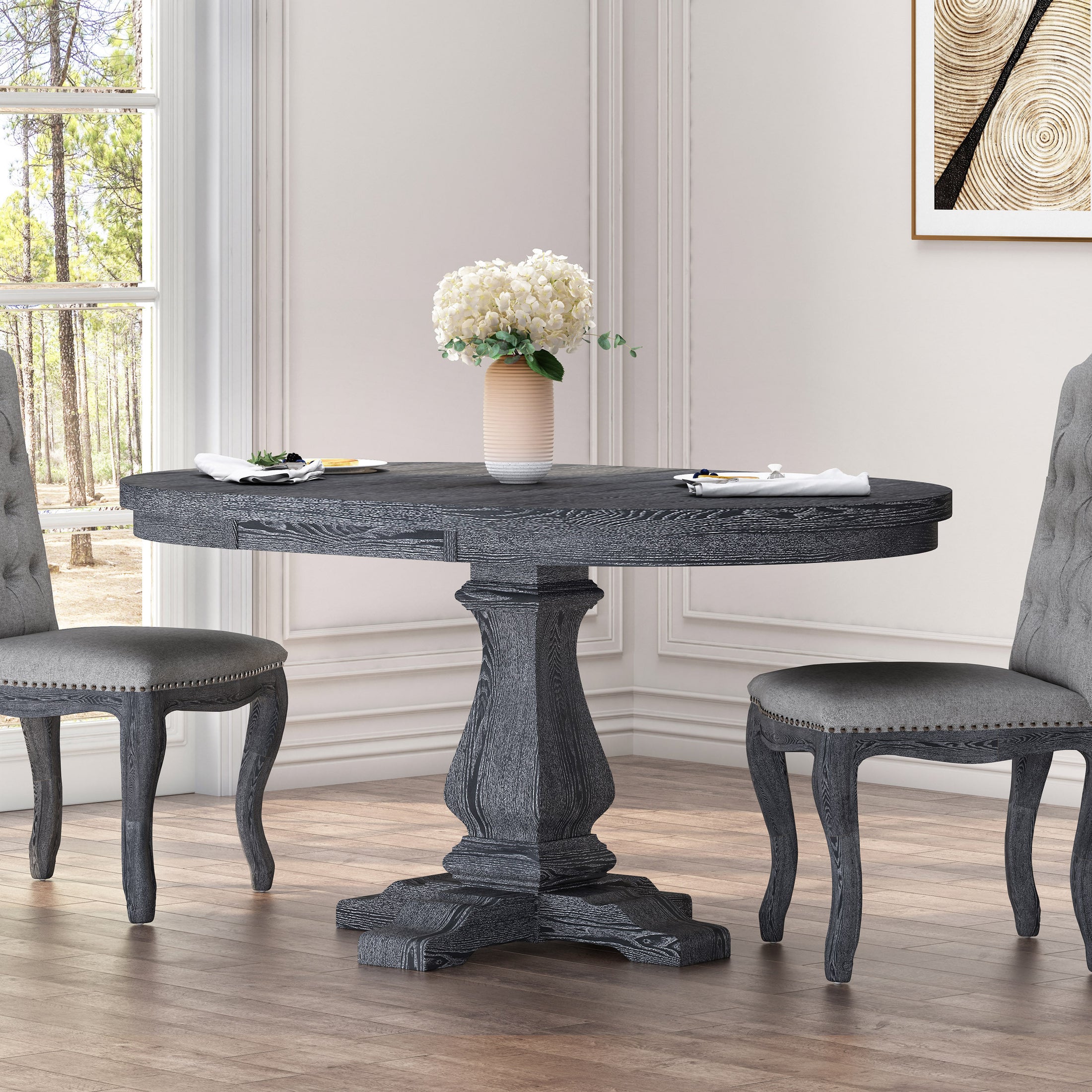 Carrick Rustic Wood Expandable Oval Dining Table – GDFStudio