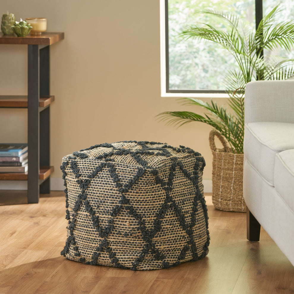 Cimarron Handcrafted Boho Fabric Cube Pouf – GDFStudio