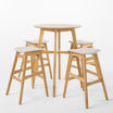 Simi Natural Oak Finish Circular 5 Piece Bar Height Dining Set – GDFStudio